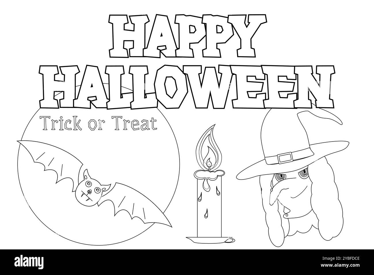 Ghost and skeleton coloring page hi-res stock photography and images ...