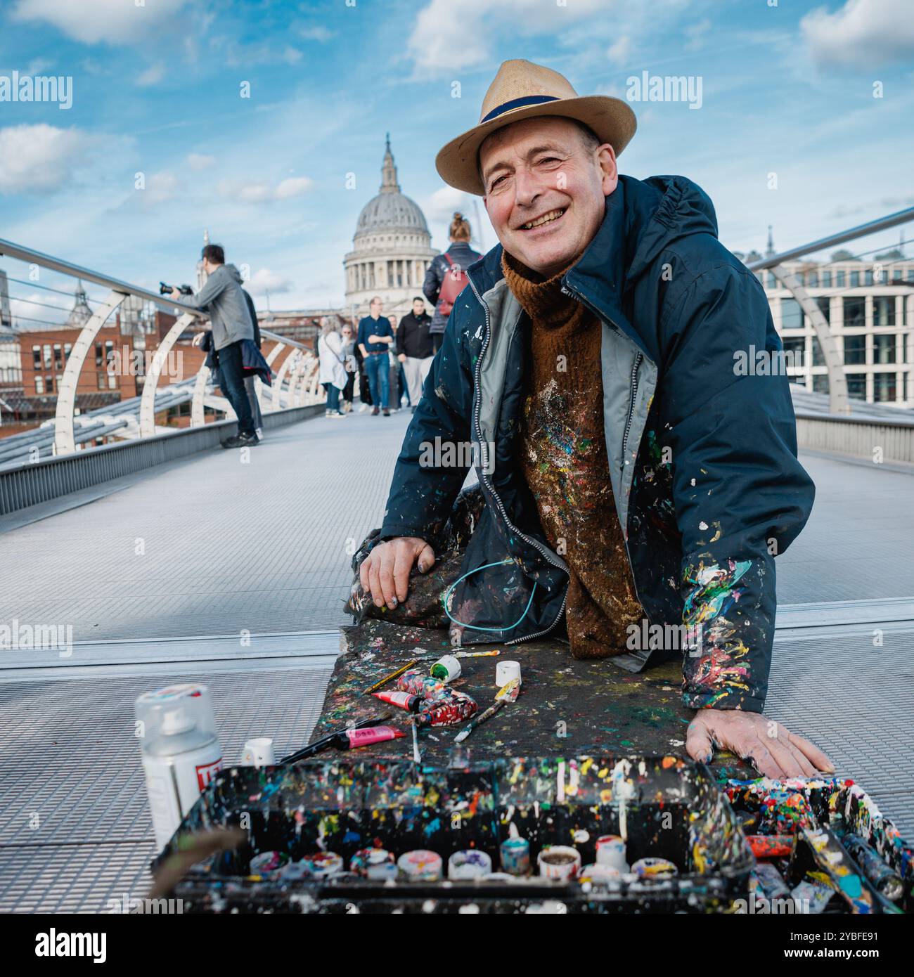 Ben Wilson, also known as "chewing gum man" at work on Millennium ...