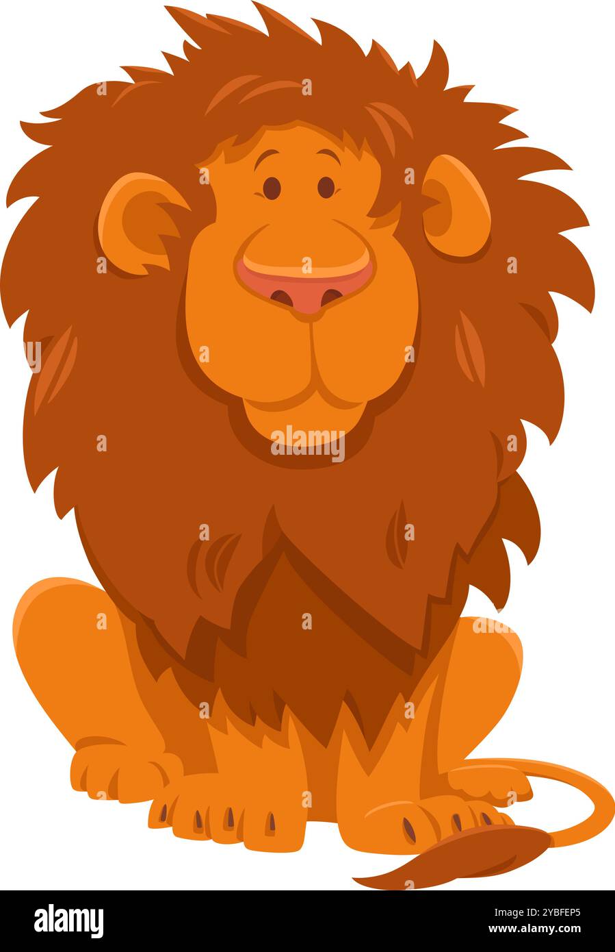 Cartoon illustration of funny lion wild animal character Stock Vector ...