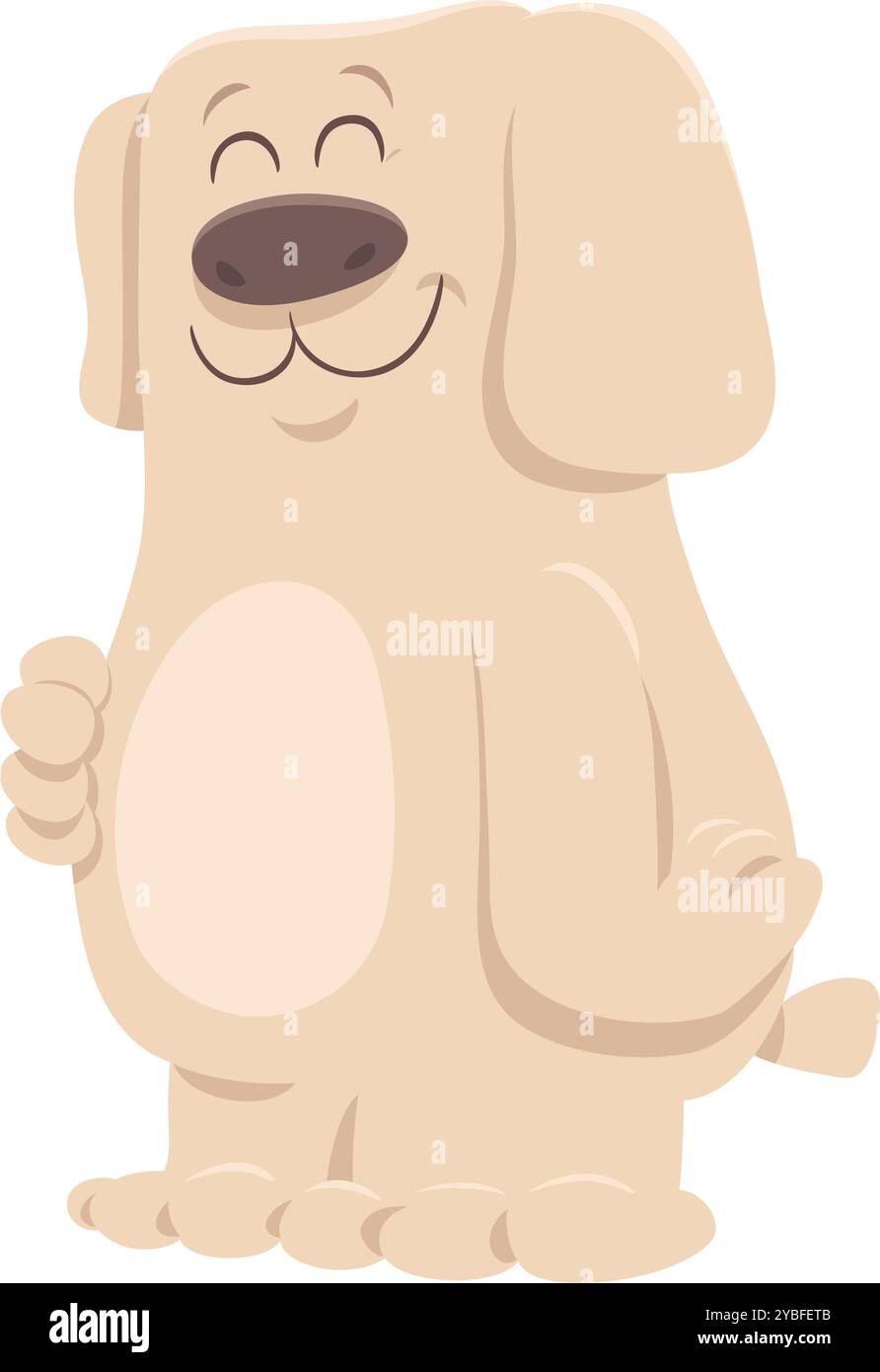 Cartoon illustration of funny beige dog animal character Stock Vector ...
