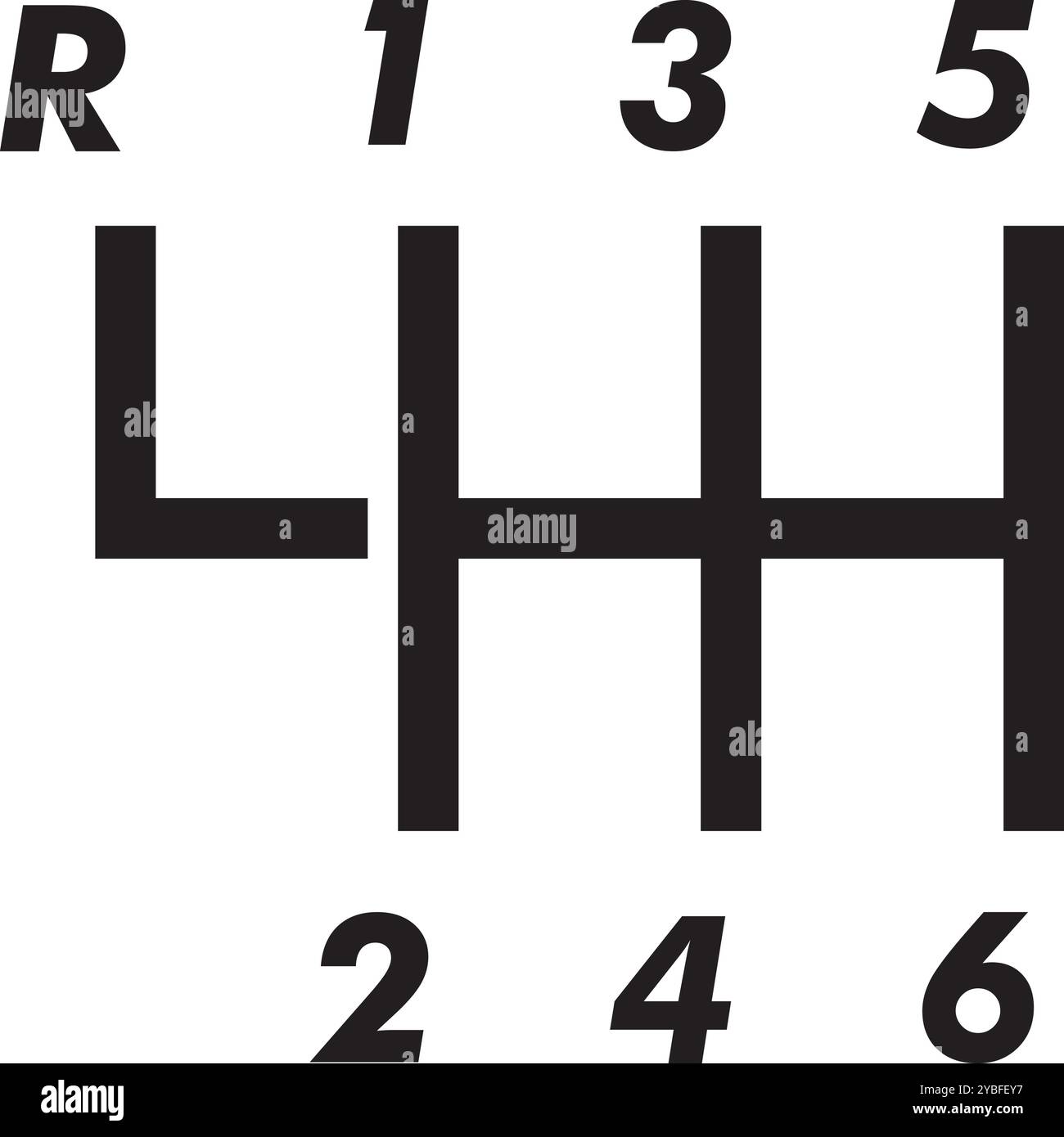 Car Gear Shift Location Symbol Isolated. A diagram of a manual gear car ...