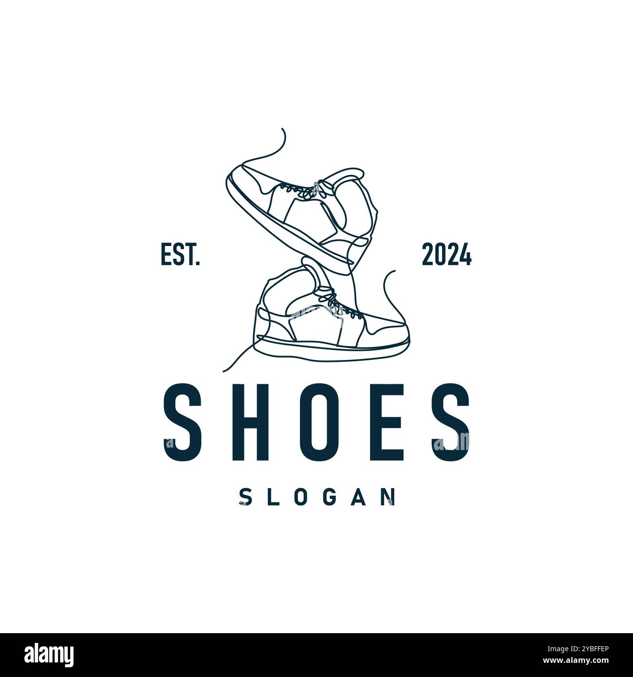Shoe Logo, Minimalist Line Style Sneaker Shoe Design Simple Fashion ...