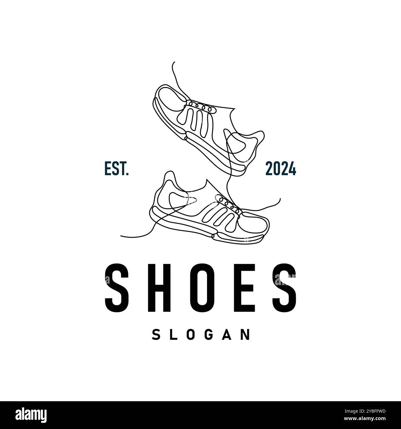 Shoe Logo, Minimalist Line Style Sneaker Shoe Design Simple Fashion ...