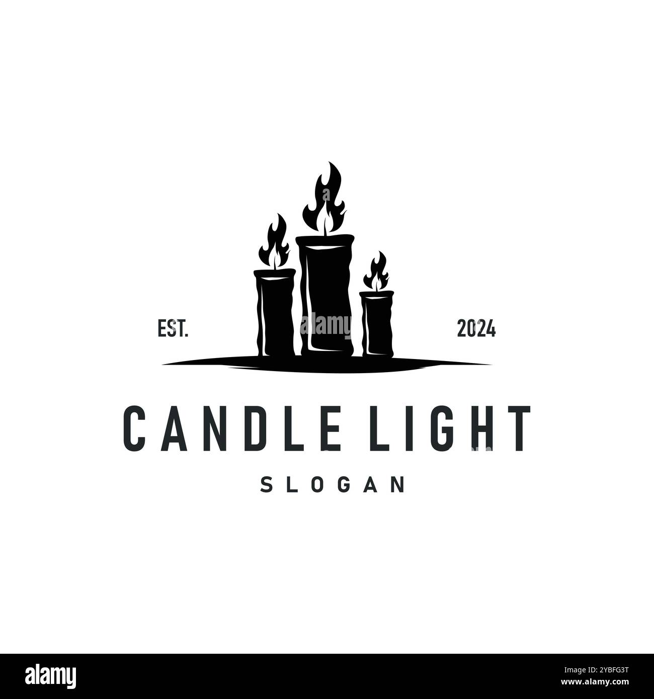 candle logo design concept template illustration simple traditional ...