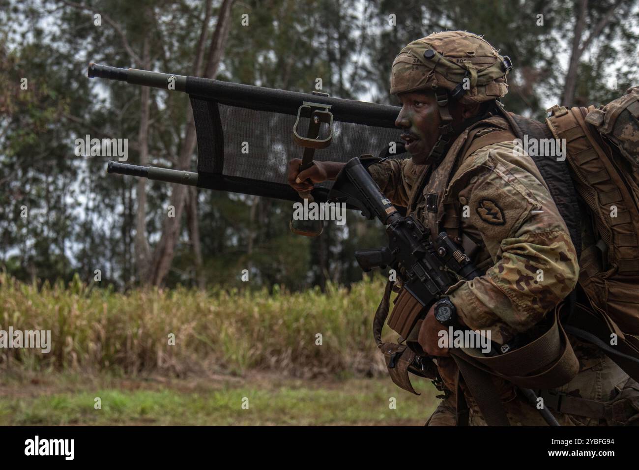 U s army soldier carries hi-res stock photography and images - Alamy