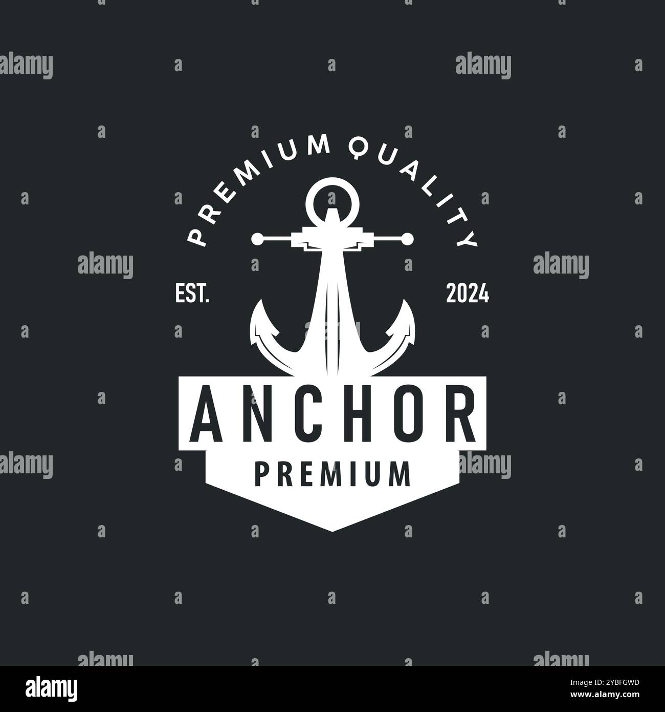 Marine ship vector anchor logo simple minimalist design anchor ...