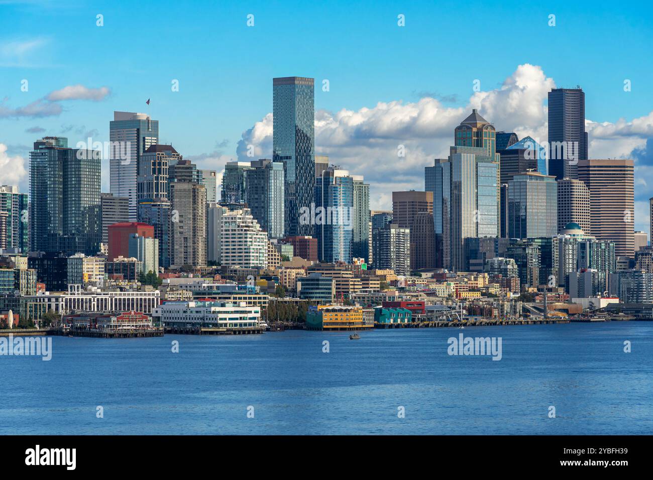 Seattle, Washington, USA - September 20, 2024: View from Elliott Bay of ...