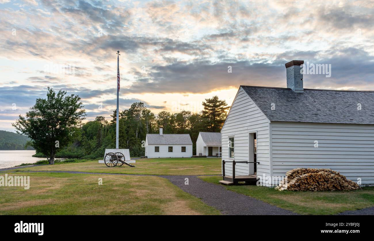 Copper Harbor, MI - August 1, 2019: Historic Fort Wilkins buildings and ...