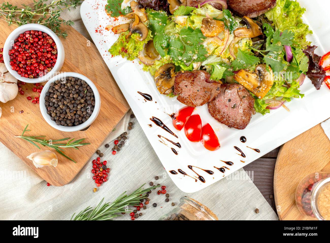 meat salad with vegetable Stock Photo - Alamy