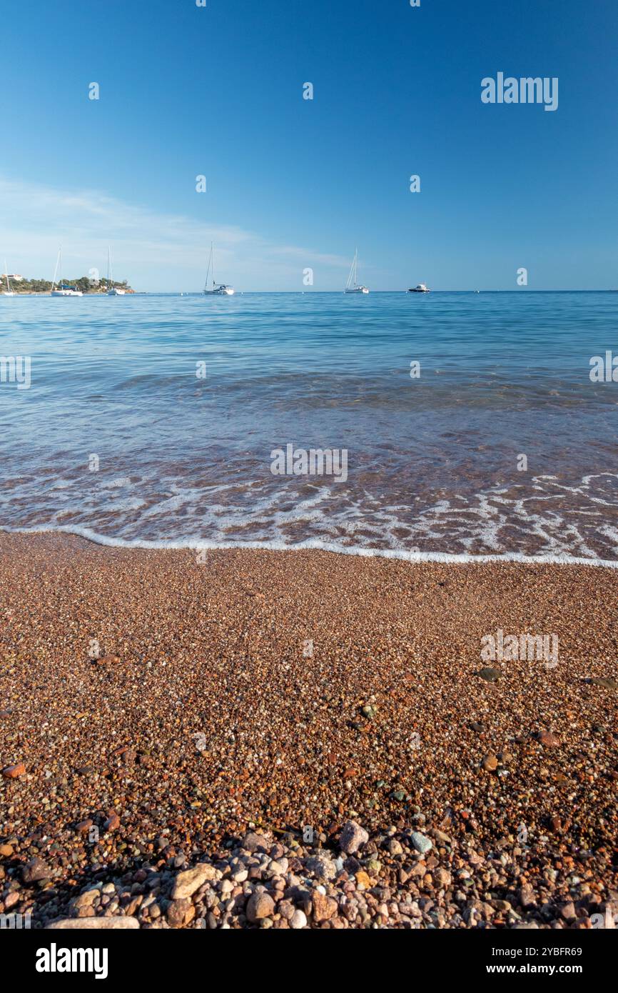 Agay beach, in Saint-Raphaël, Massif de l'Estérel, France, French ...