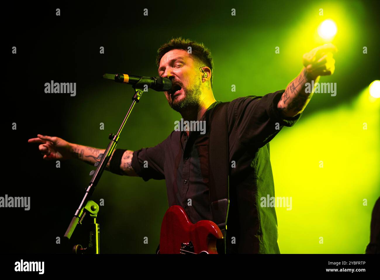 British indie rocker, Frank Turner, performing with his Sleeping Souls ...