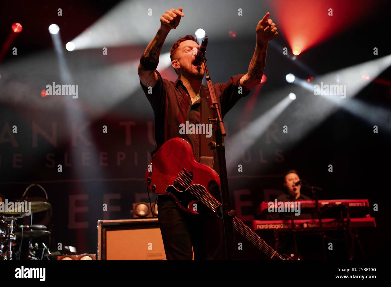 British indie rocker, Frank Turner, performing with his Sleeping Souls ...