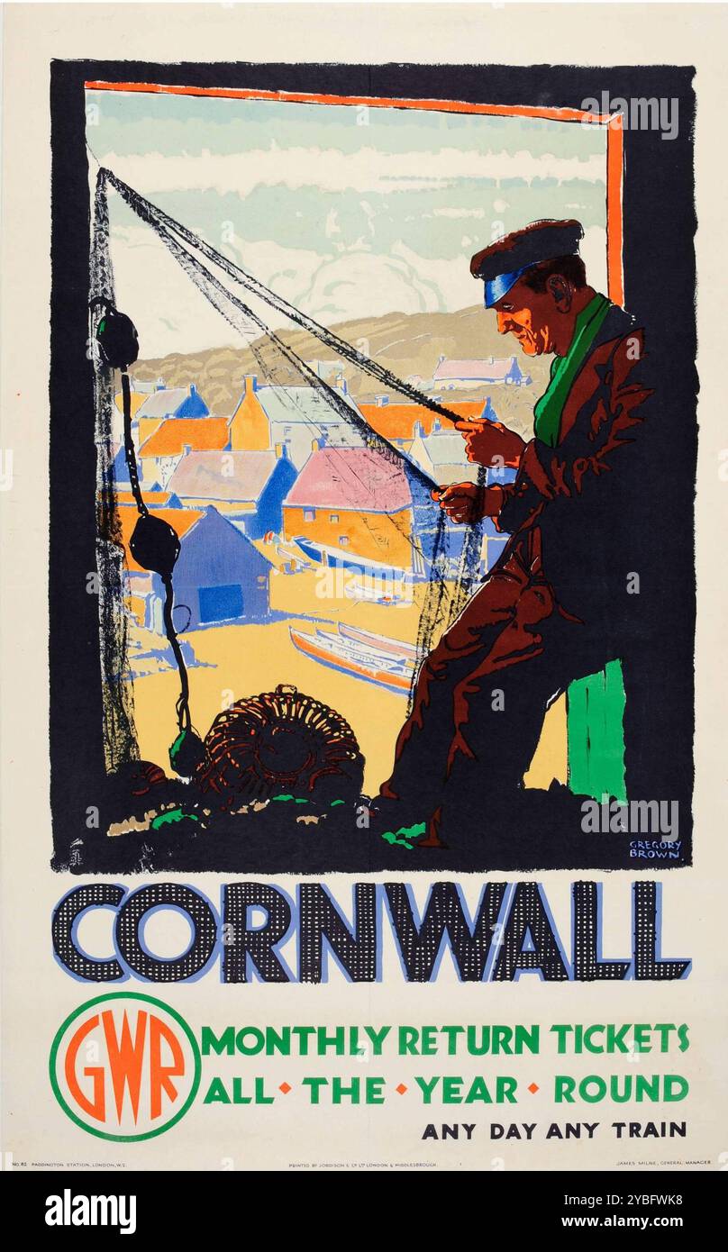 Railway poster cornwall hi-res stock photography and images - Alamy