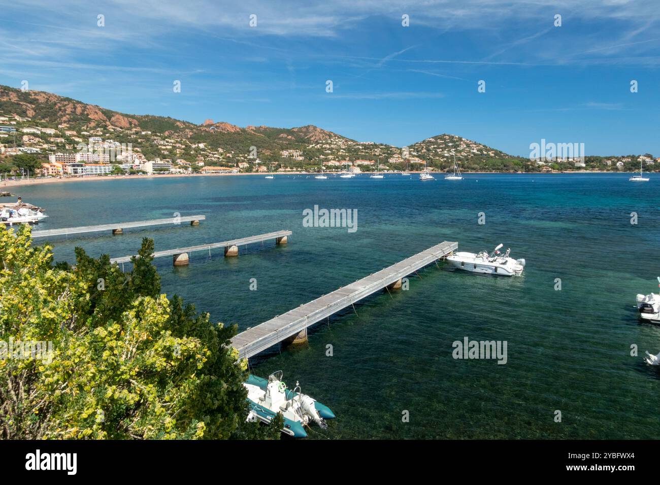 Agay marina in Saint-Raphaël, Massif de l'Estérel, France, Europe ...