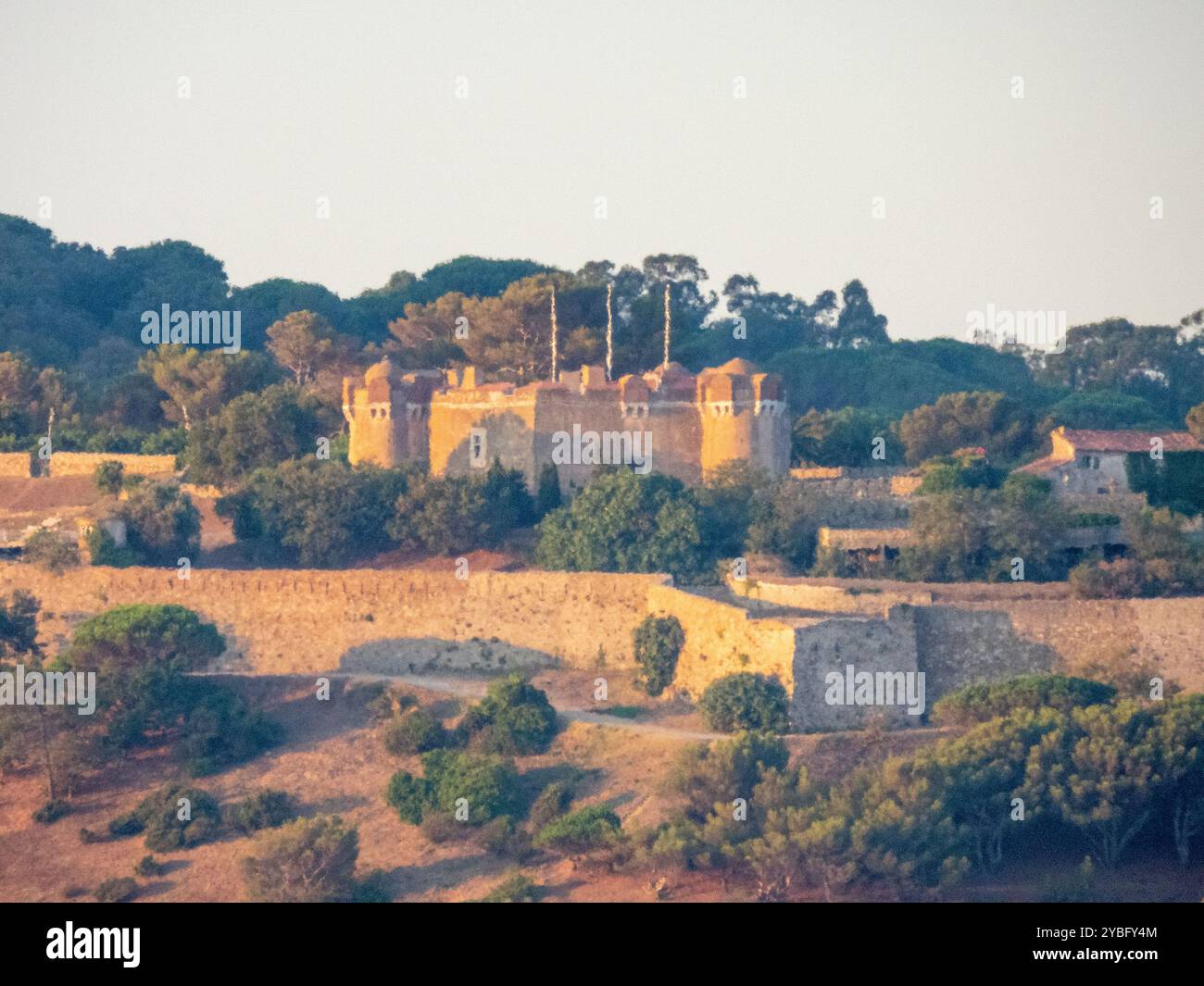 Saint-Tropez citadel Castle and fortifications at the top of a hill ...