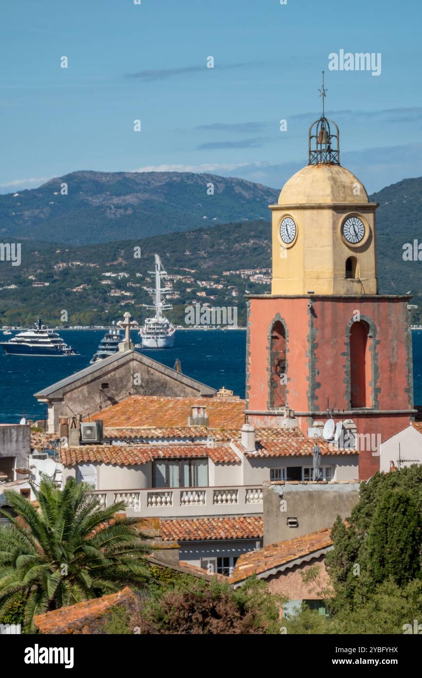 Saint-Tropez bell tower, in France, Europe, Provence, French Riviera ...