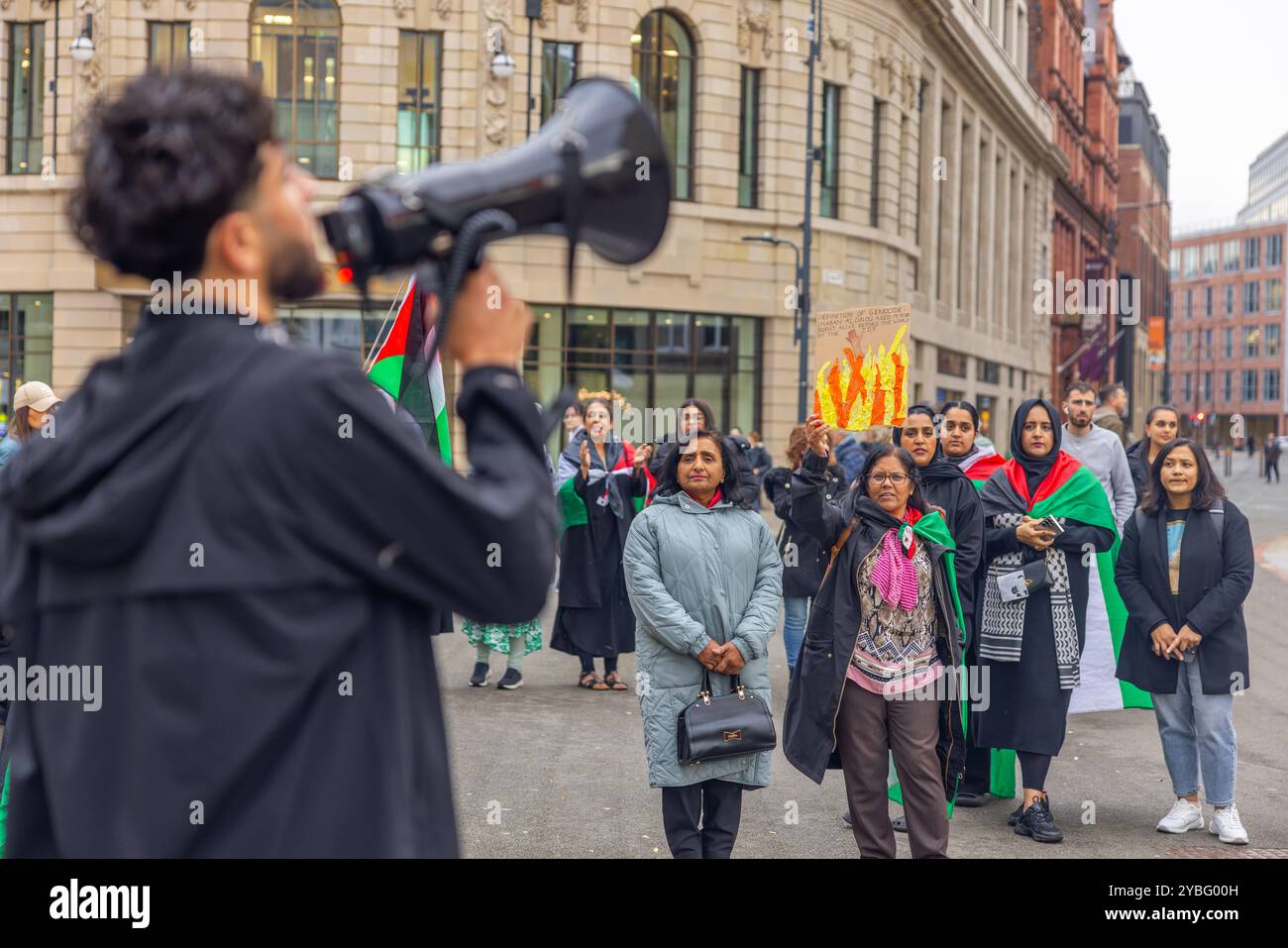 Leeds, UK. 18 OCT, 2024. Activists occupy two locations in central ...