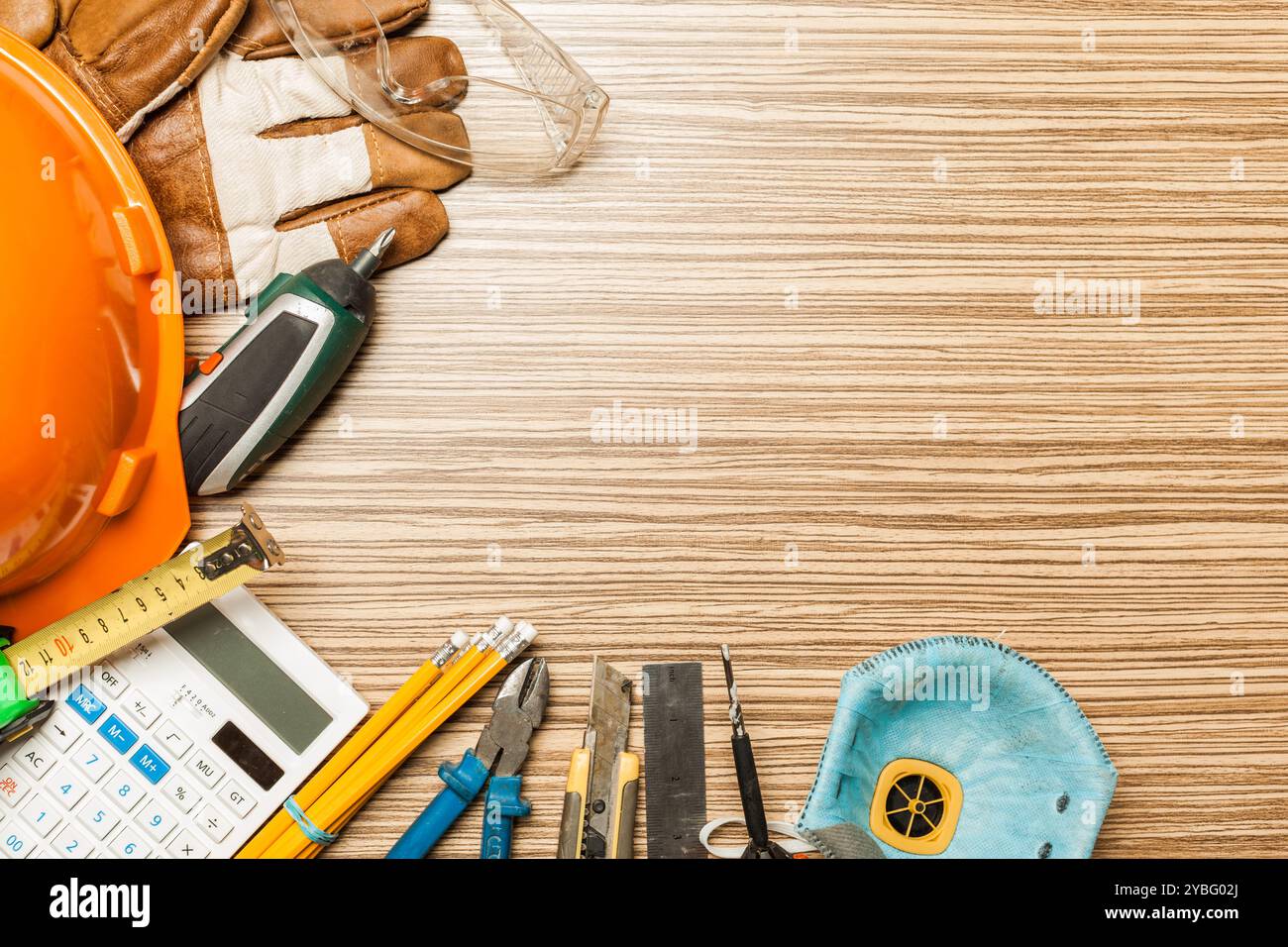 Set of architect tools Stock Photo - Alamy