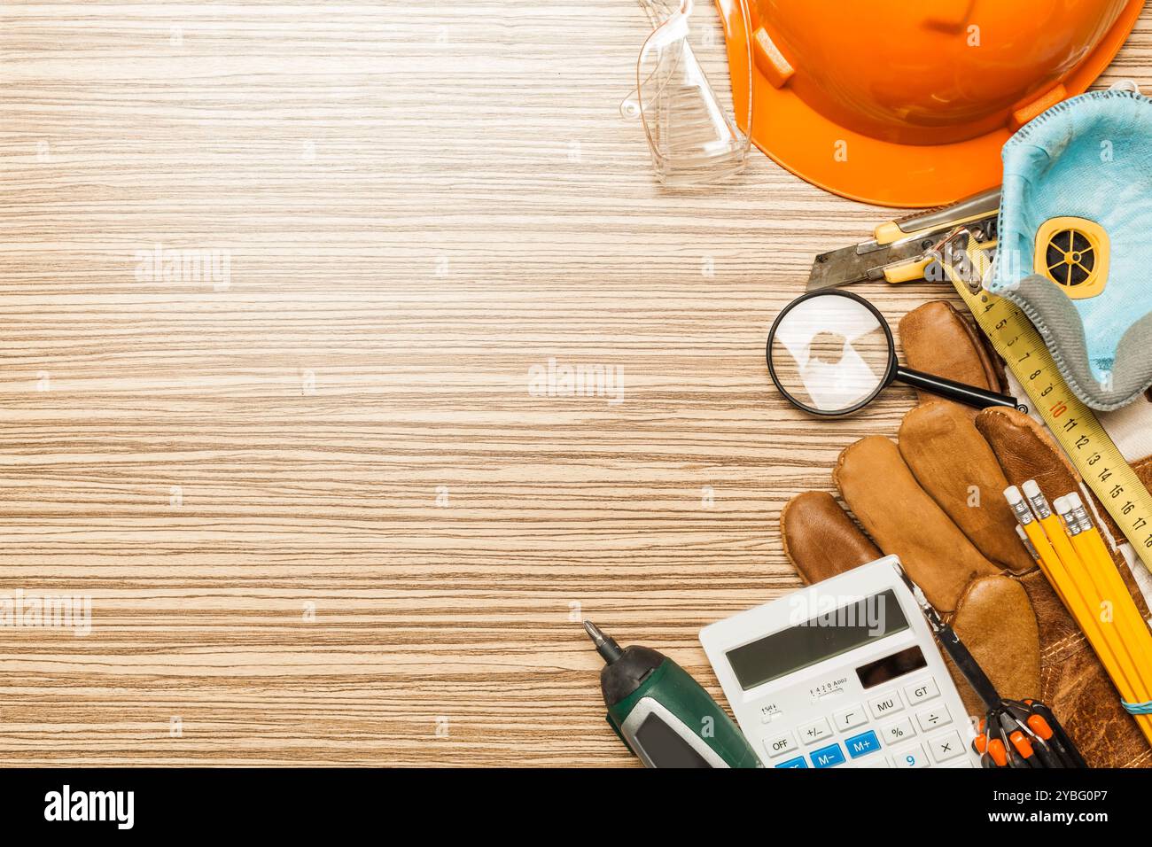 Set of architect tools Stock Photo - Alamy