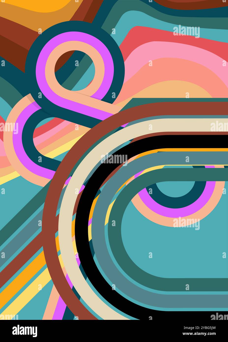 Groovy hippie 70s vector hi-res stock photography and images - Alamy