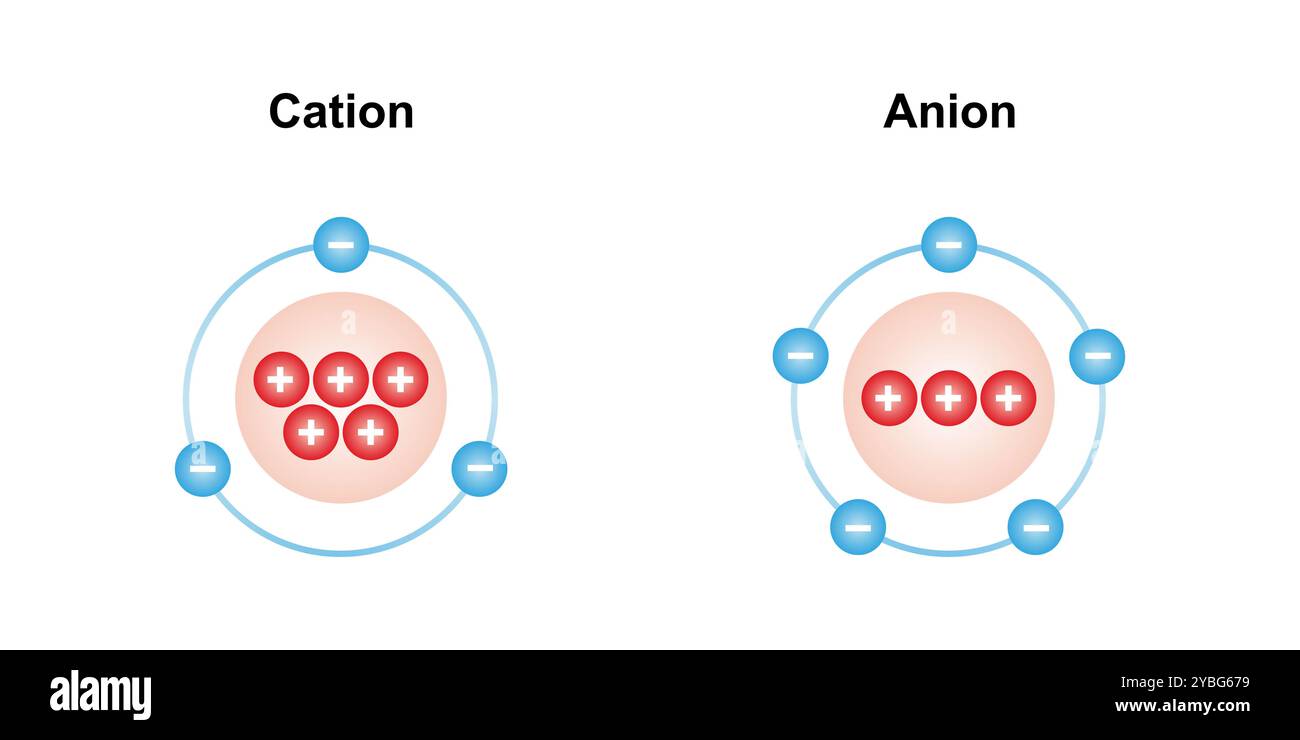 Cation and anion structures, illustration Stock Photo - Alamy