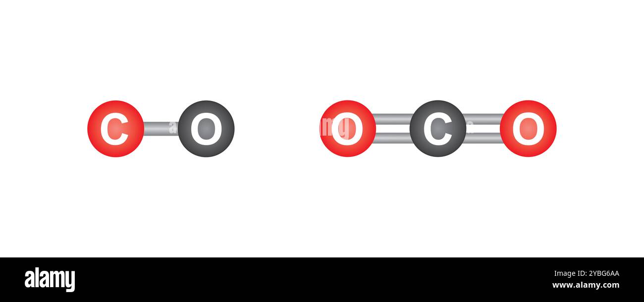 Carbon monoxide and carbon dioxide, illustration Stock Photo - Alamy