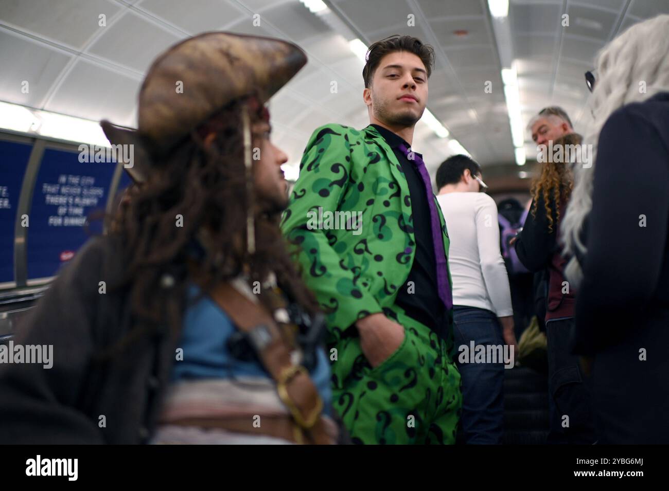 New York, USA. 18th Oct, 2024. Dave Garcia, dressed as the Riddler from ...
