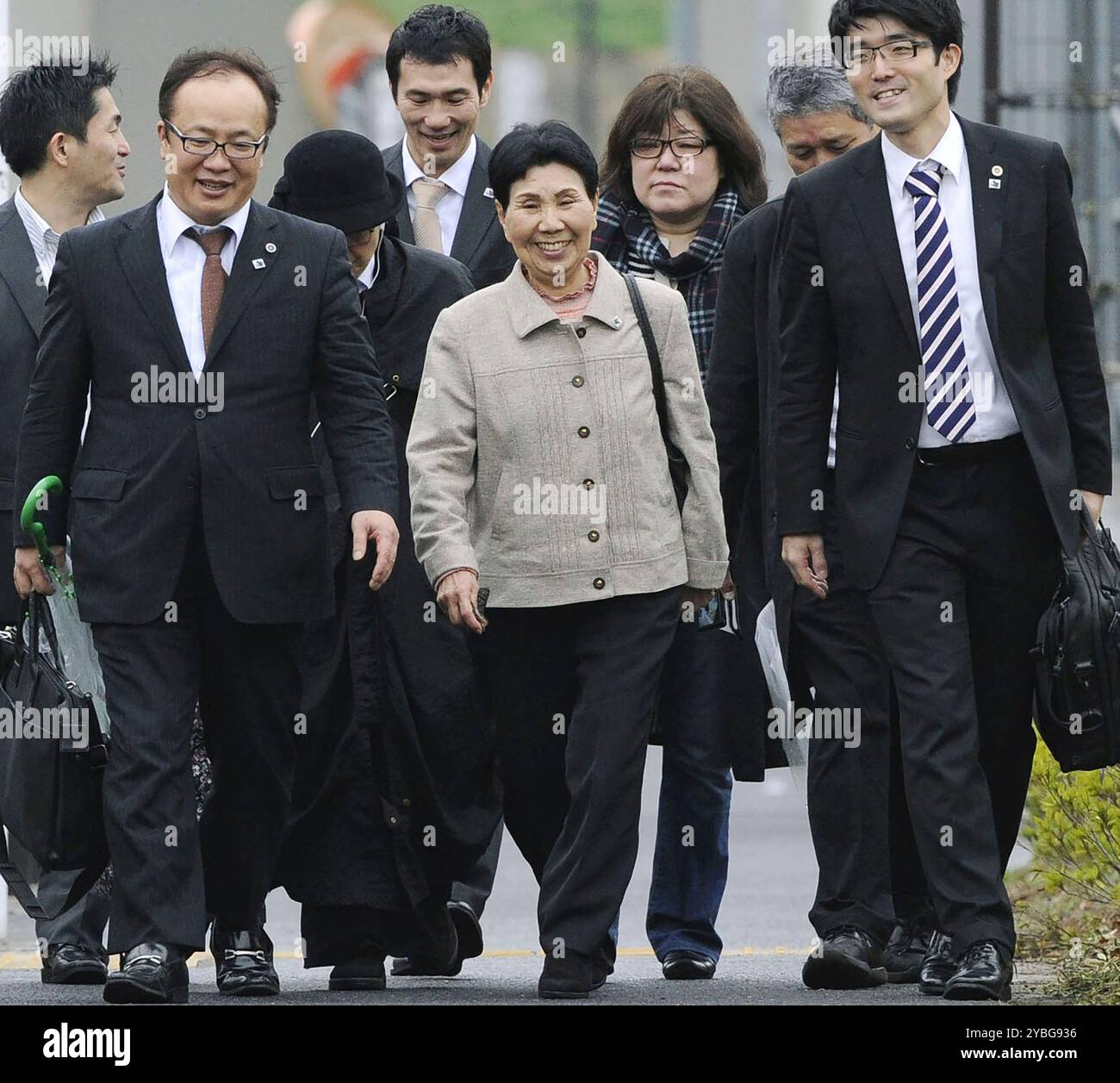 Hideko Hakamada, center, sister of former boxer Iwao Hakamada who has ...