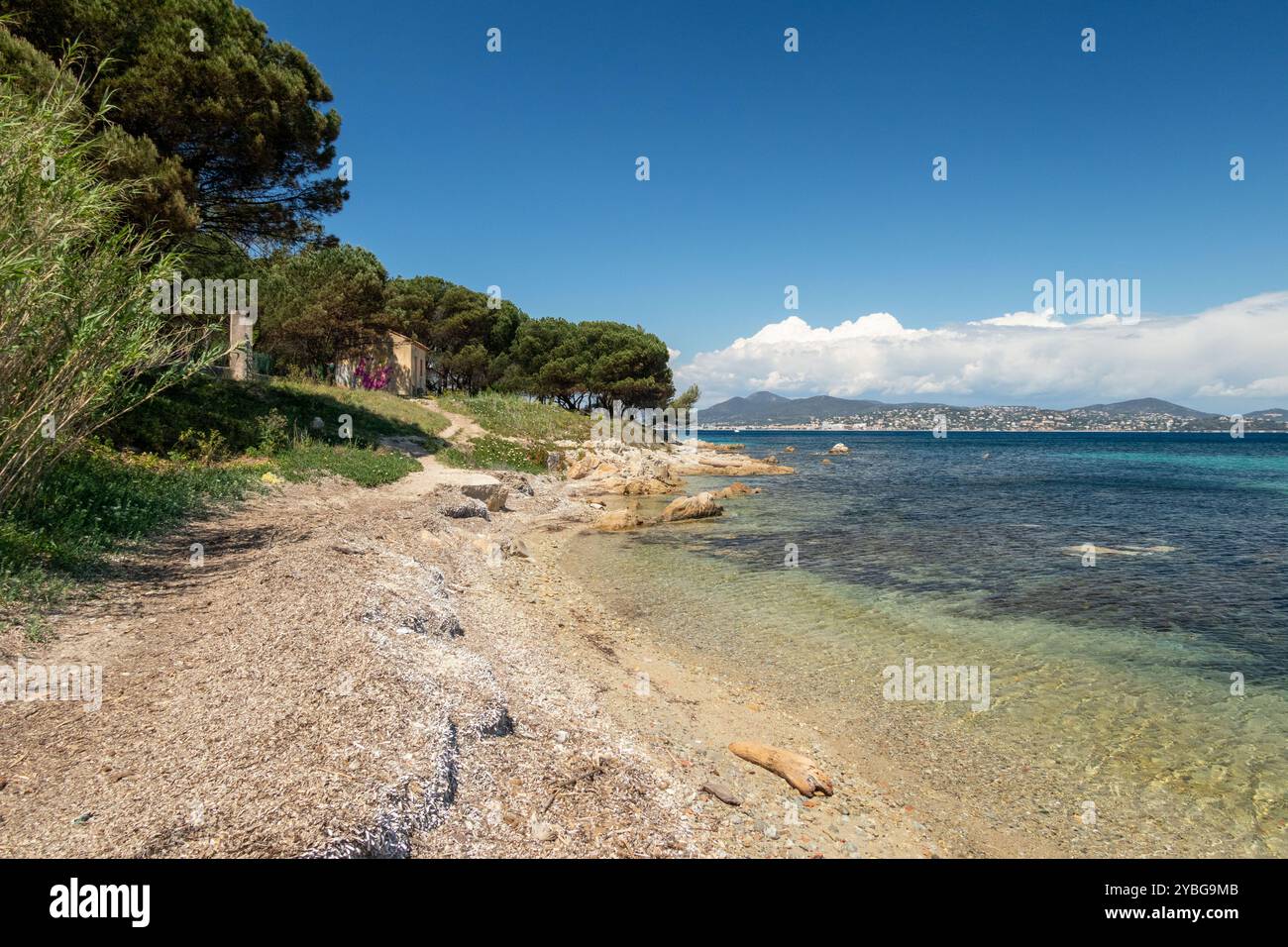 Paressouso beach, in Canebiers Bay, in Saint-Tropez, in France, in ...