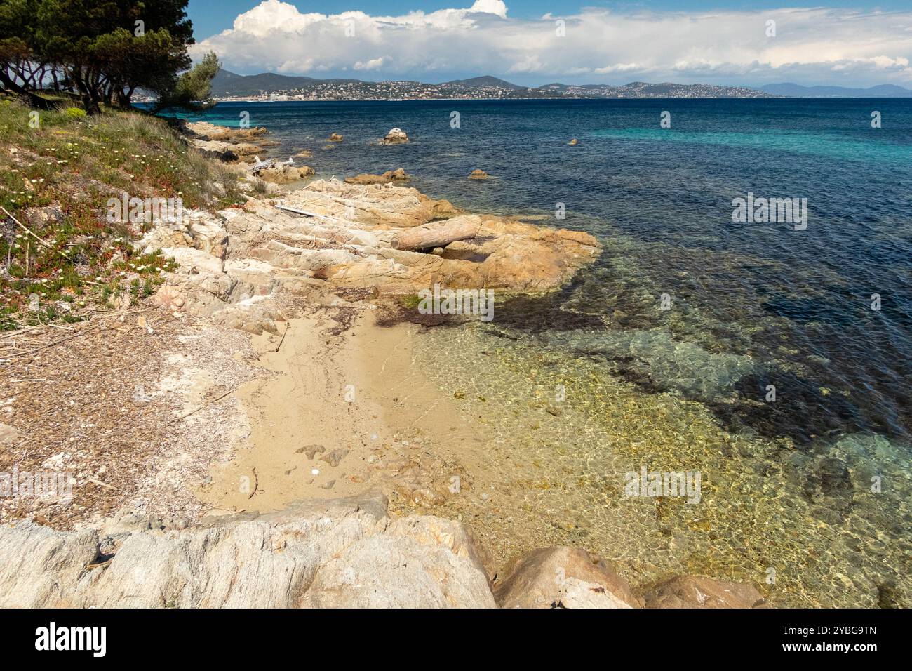 Paressouso beach, in Canebiers Bay, in Saint-Tropez, in France, in ...