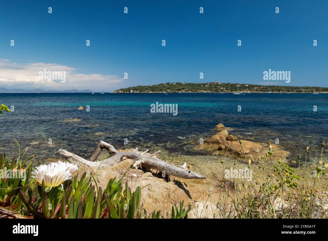 Paressouso beach, in Canebiers Bay, in Saint-Tropez, in France, in ...