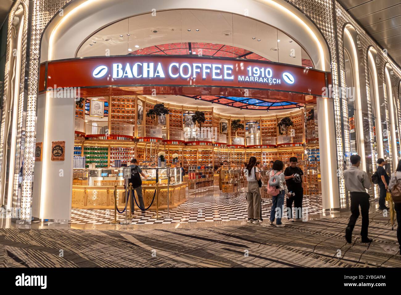Singapore Airport Terminal 3, Bacha coffee cafe Stock Photo - Alamy