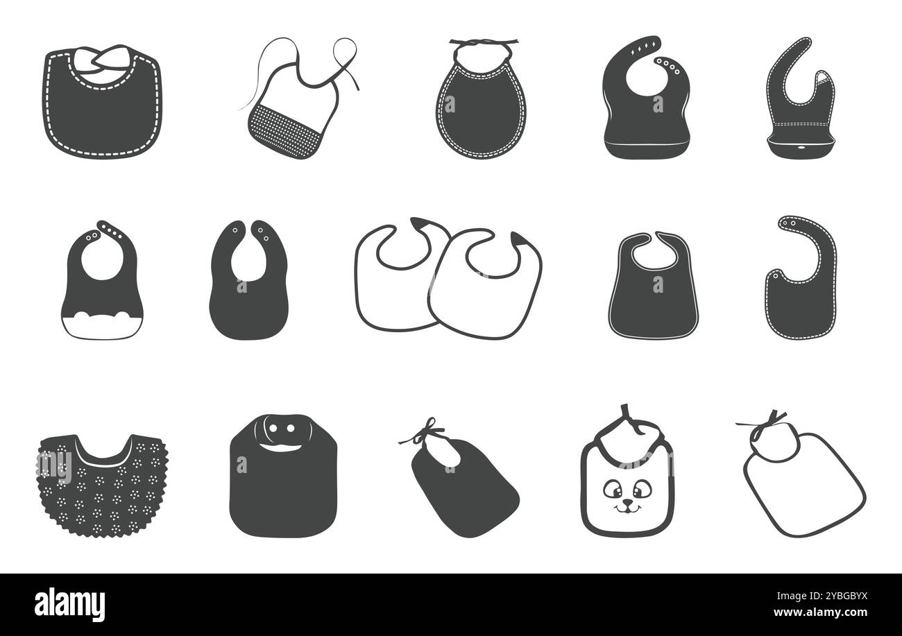 Baby bib clipart Black and White Stock Photos & Images - Alamy