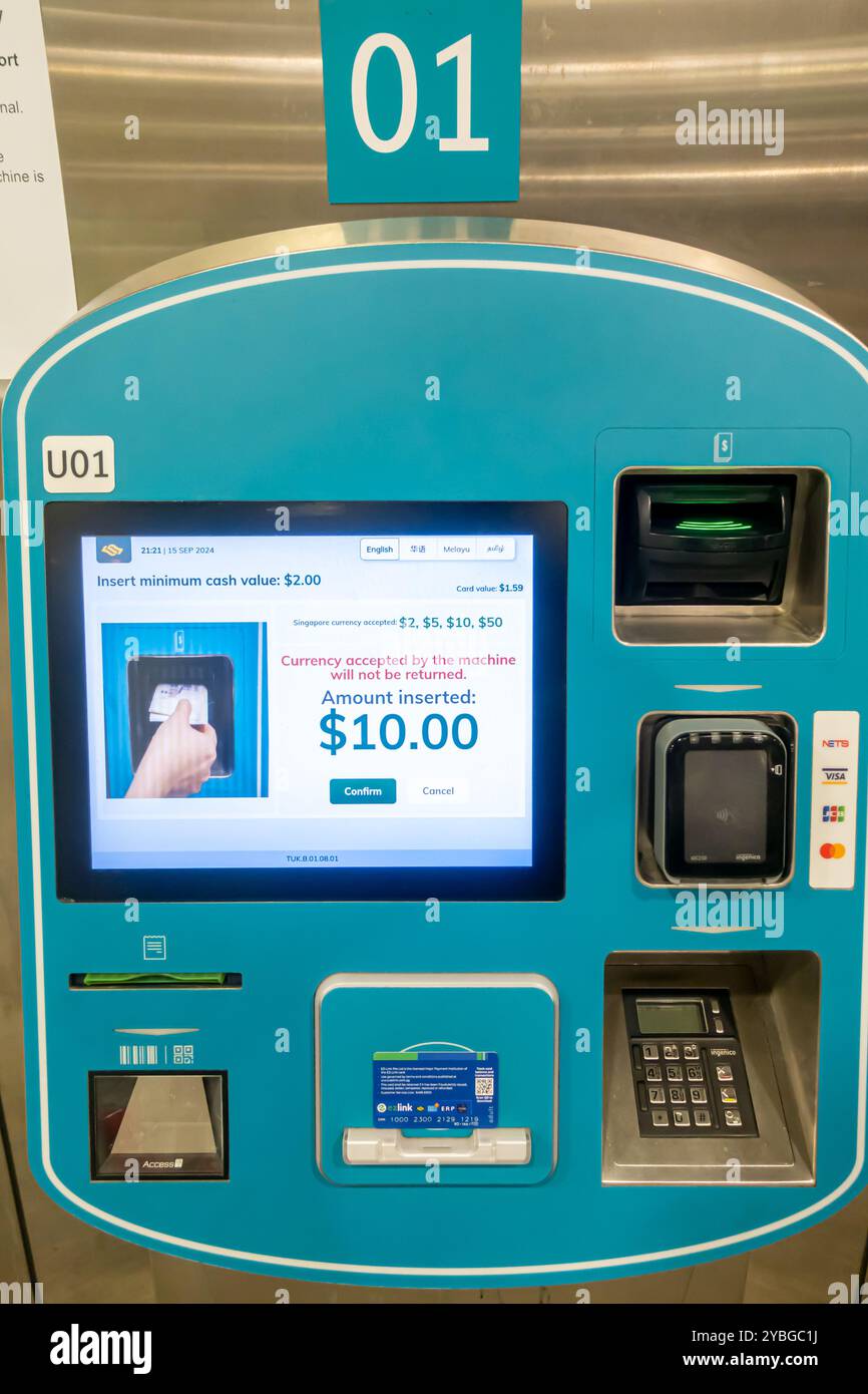 MRT train ride card refill automat, refilling train card machine ...