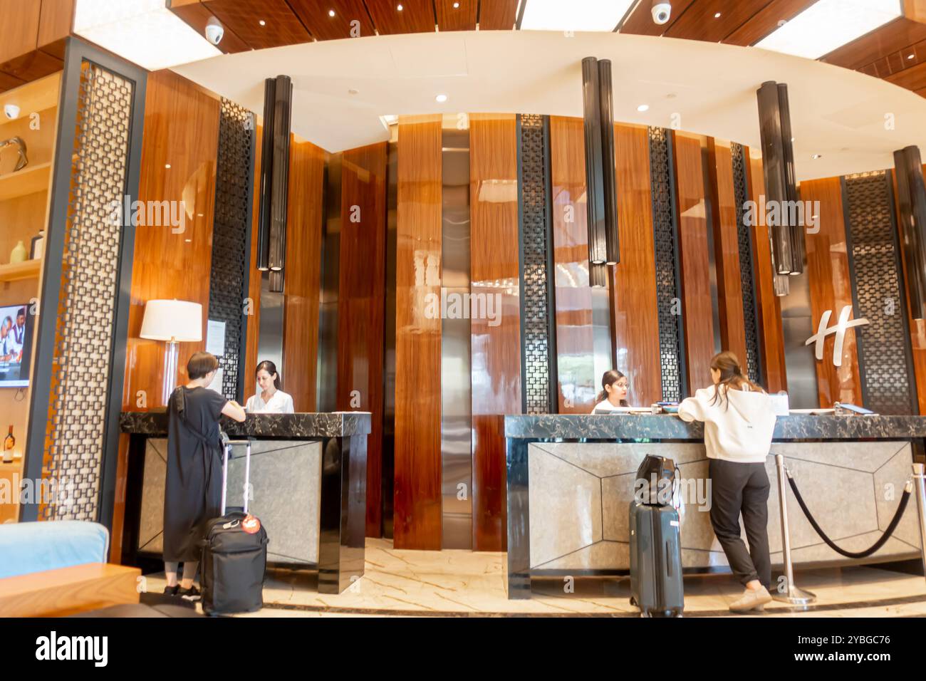 Holiday Inn Singapore Little India hotel reception desk, lobby Stock ...