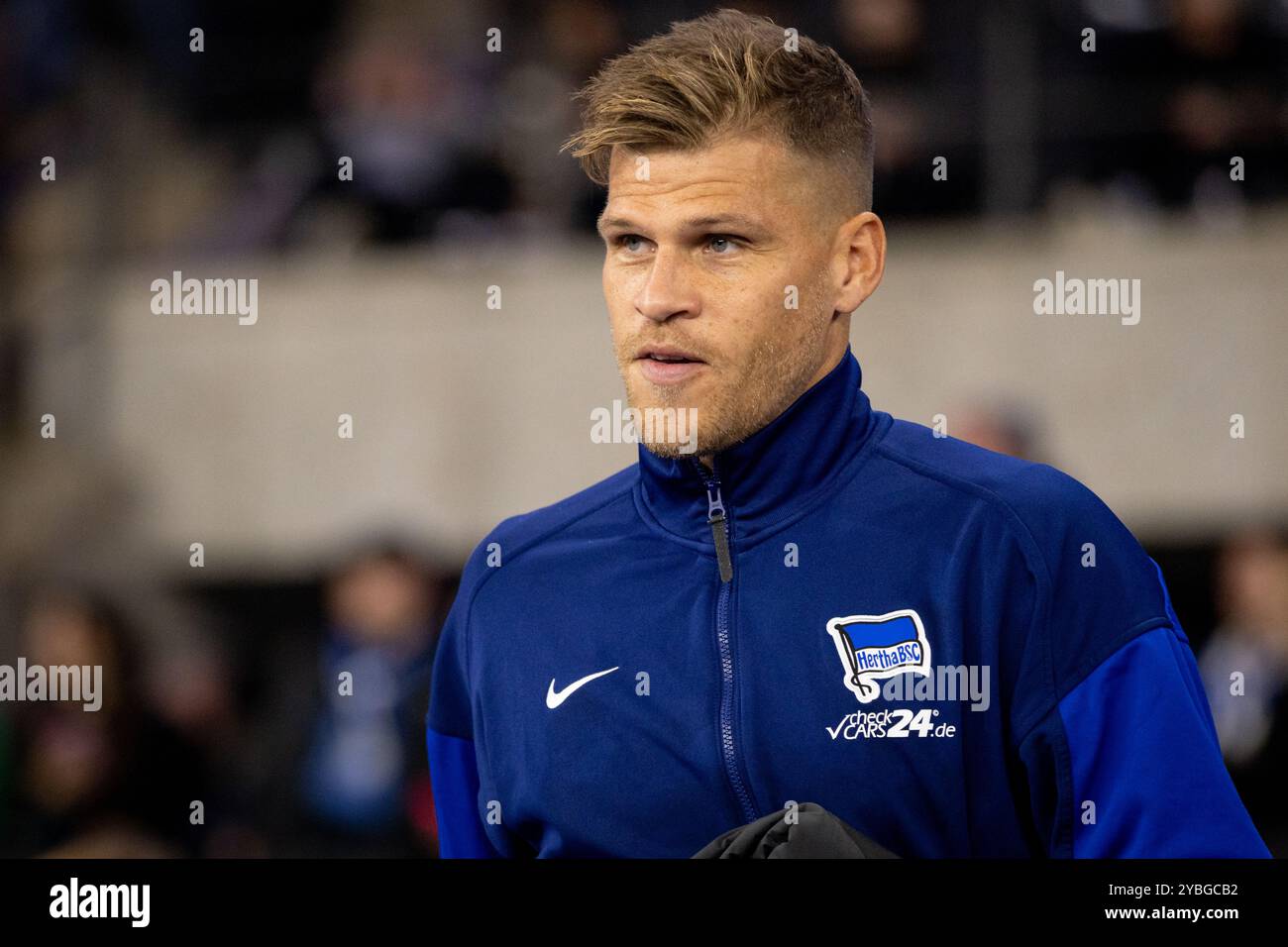 Berlin, Germany. 18th Oct, 2024. Florian Niederlechner of Hertha Berlin ...