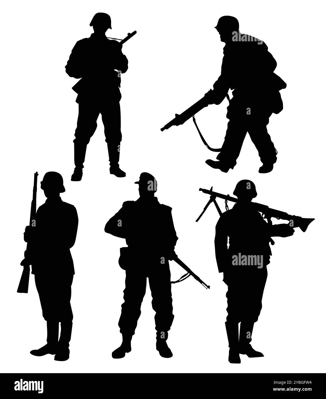 army soldier male and female pose silhouette Stock Vector Image & Art ...