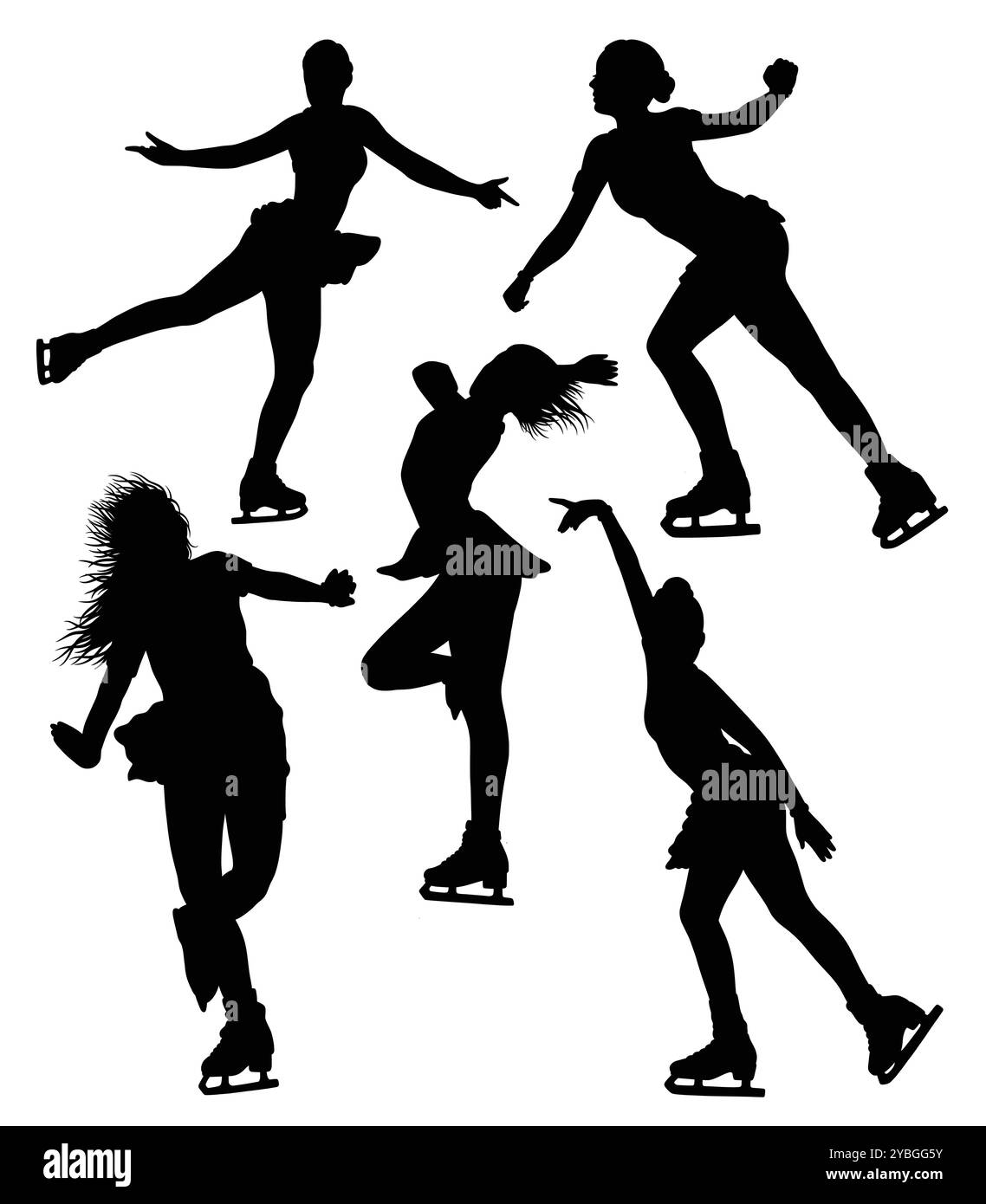 female ice skating sport pose silhouette Stock Vector Image & Art - Alamy