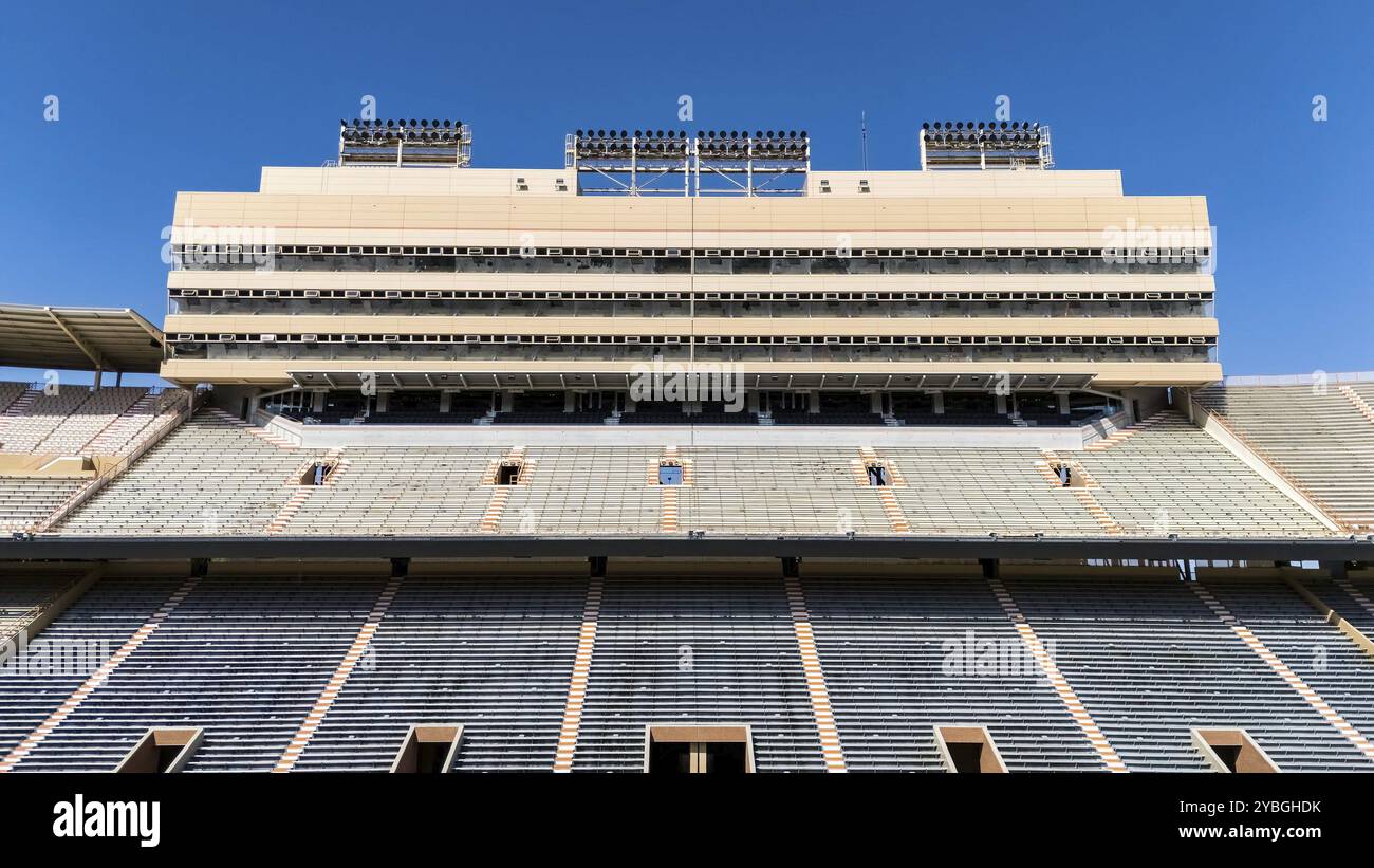 An aerial view of Neyland Stadium reveals a massive, iconic structure ...