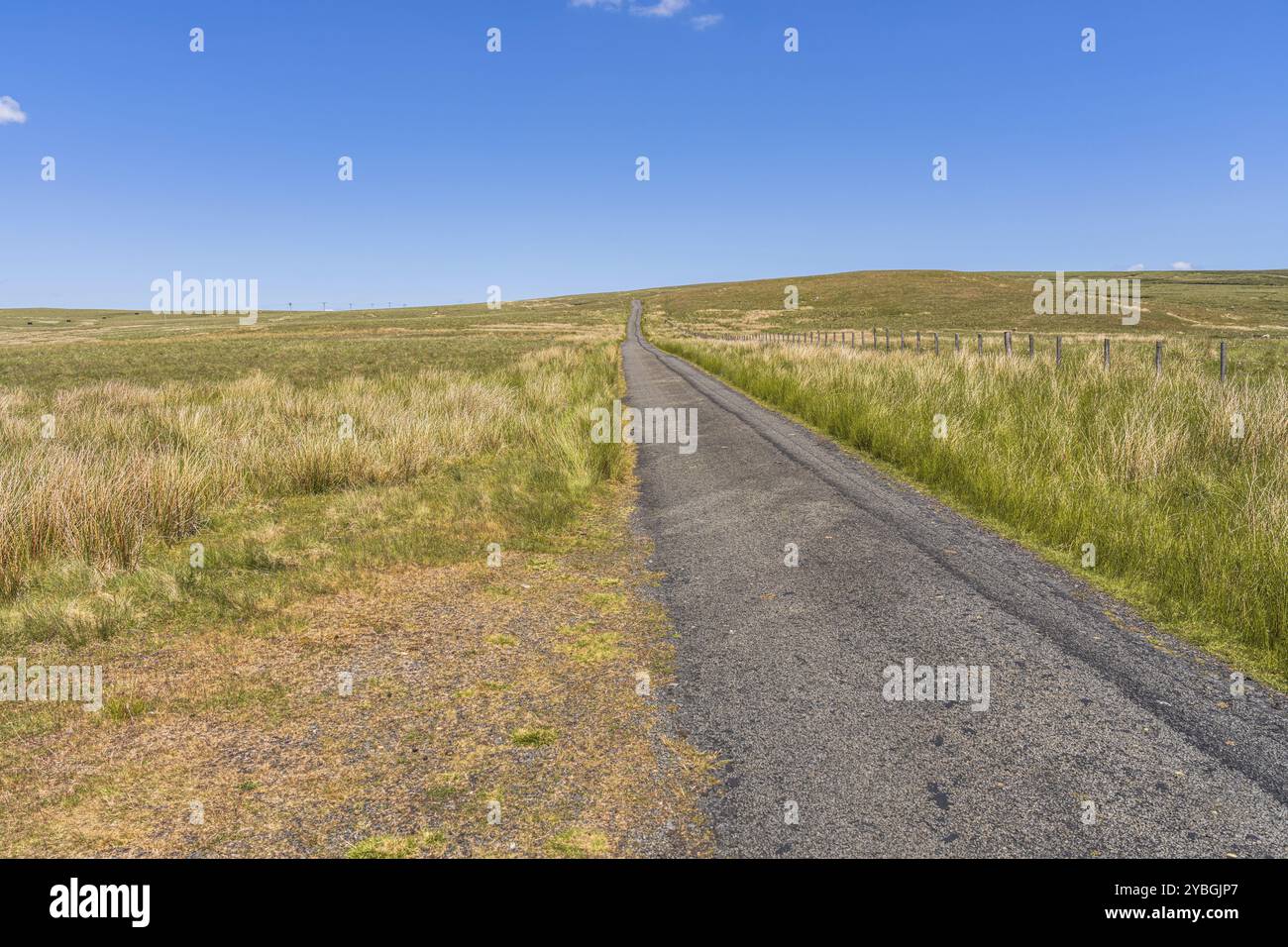 Rural road in the Peek District between Daddry Shield and Newbiggin ...