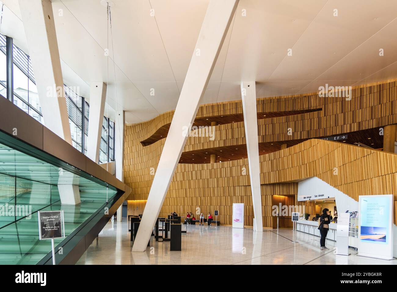 Oslo, Norway, August 11, 2019: Opera house in Oslo. Interior view ...