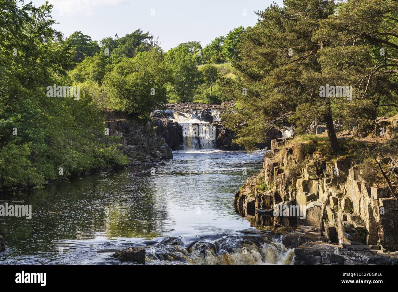 The Low Force Waterfall near Bowlees, County Durham, England, UK Stock ...