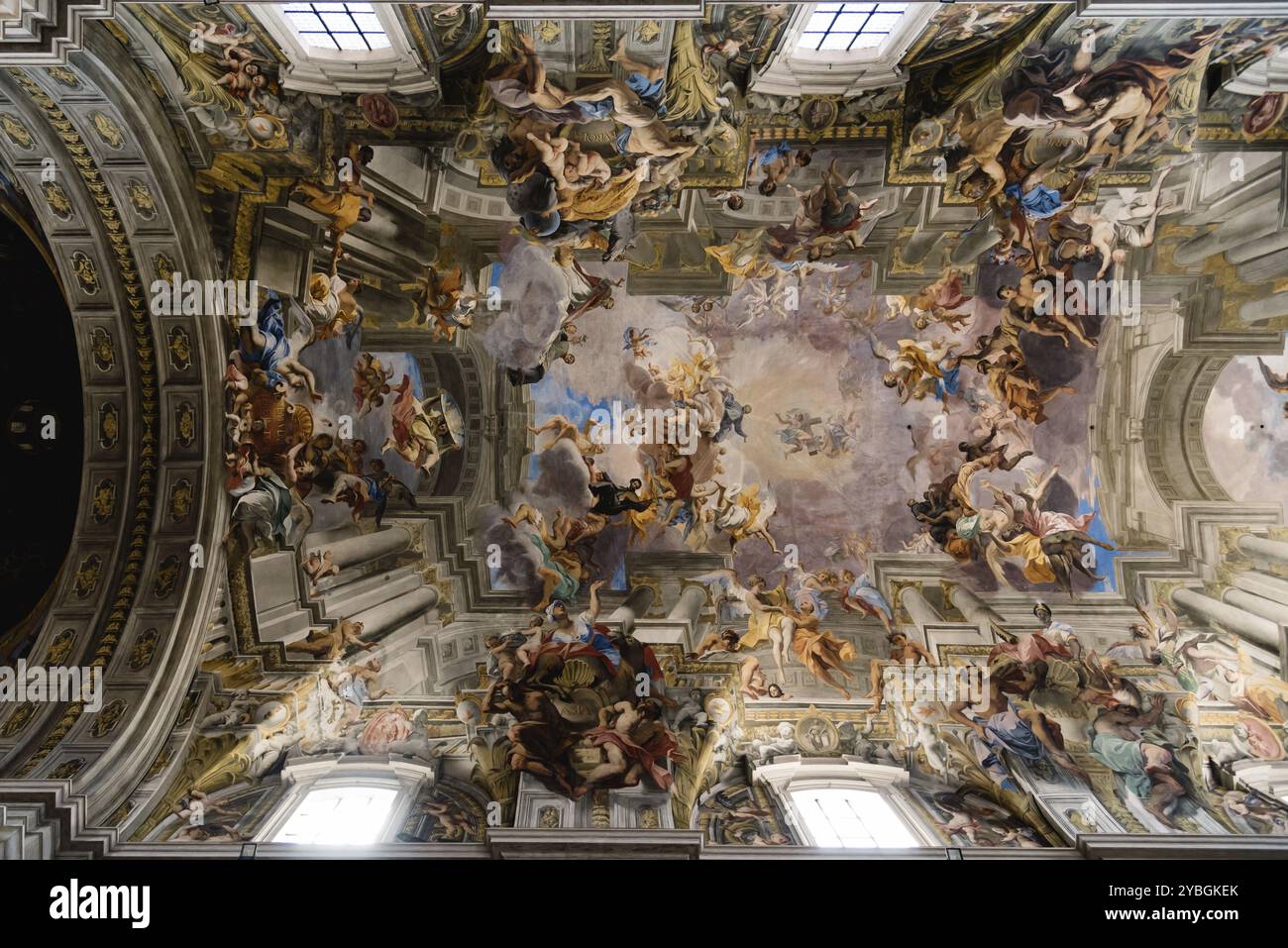Rome, Italy, August 18, 2016: Interior view of church of St. Ignatius ...