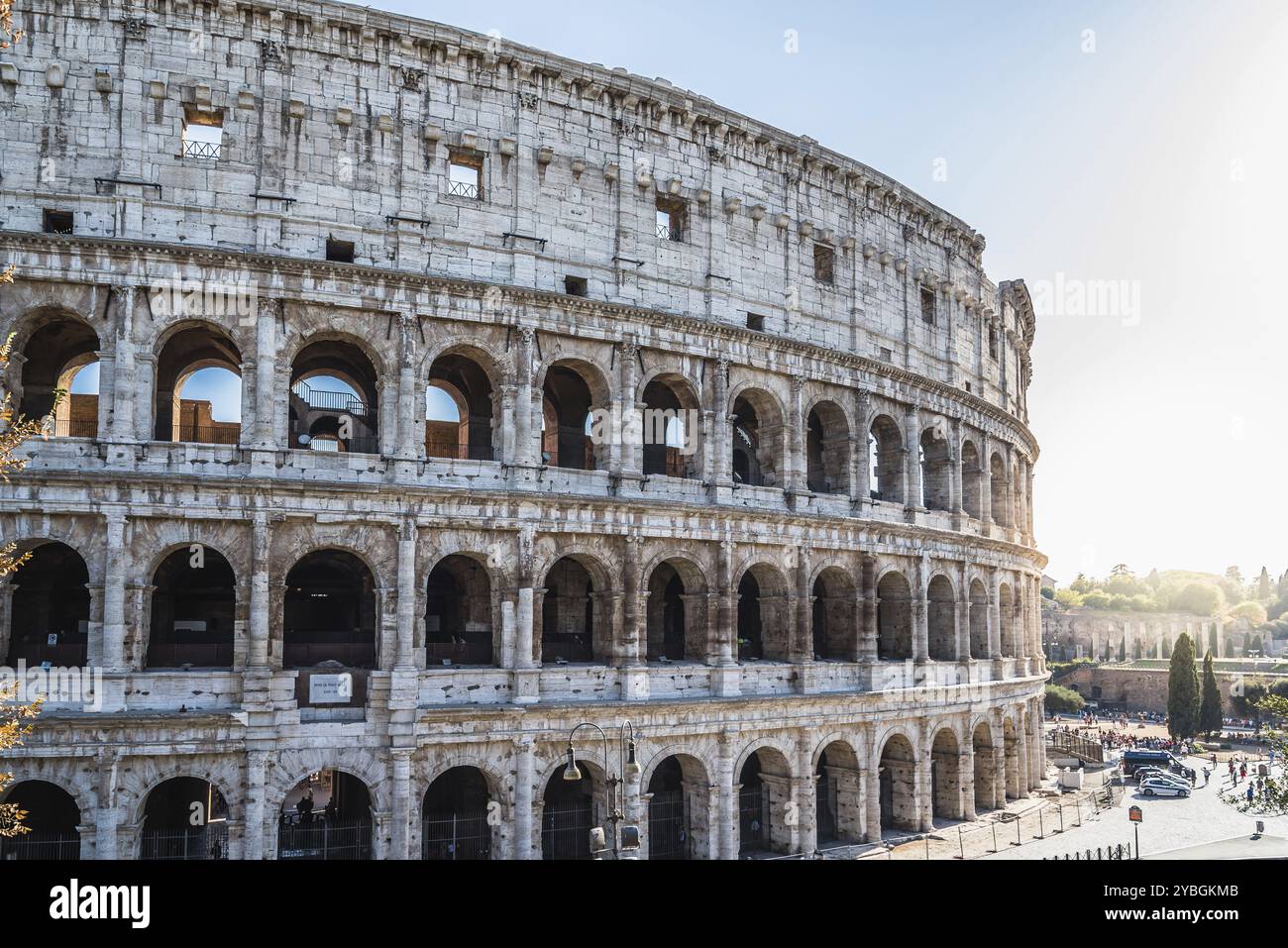 Outdoor view of The Colosseum or Coliseum, also known as the Flavian ...