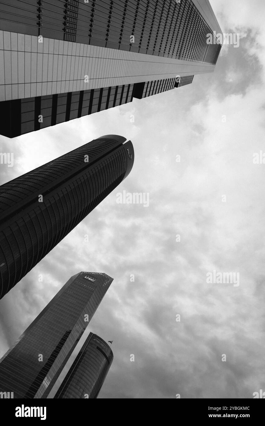 Skyscraper towers in madrid Black and White Stock Photos & Images - Alamy