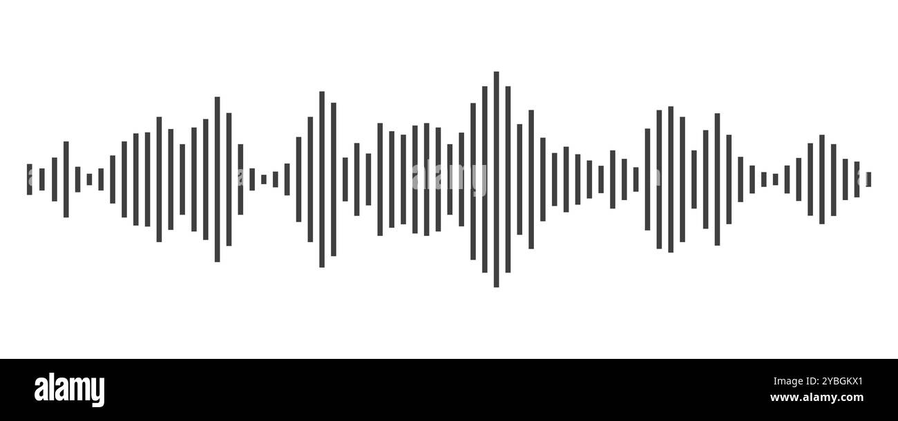 Sound wave or voice message waveform. Podcast, media record, radio ...