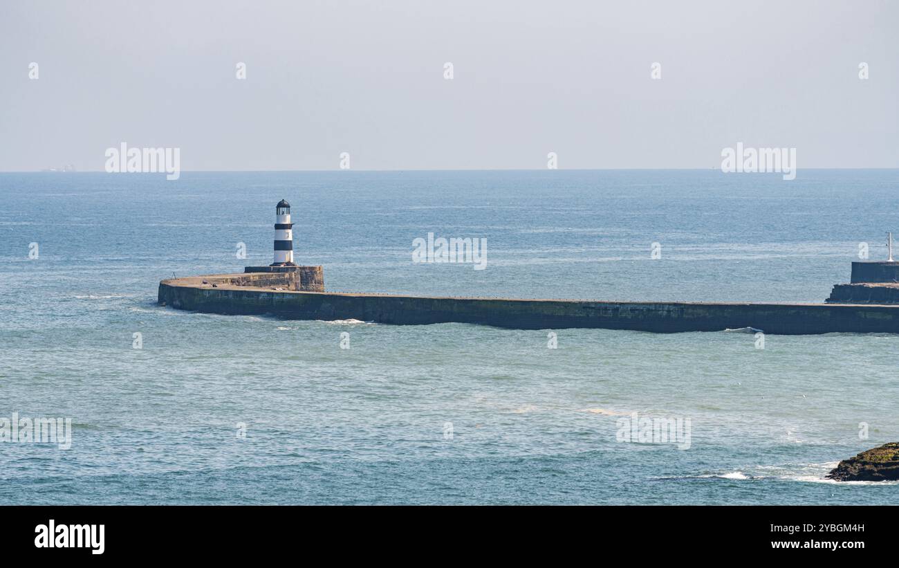 The pier and lighthouse in Seaham, County Durham, England, UK Stock ...