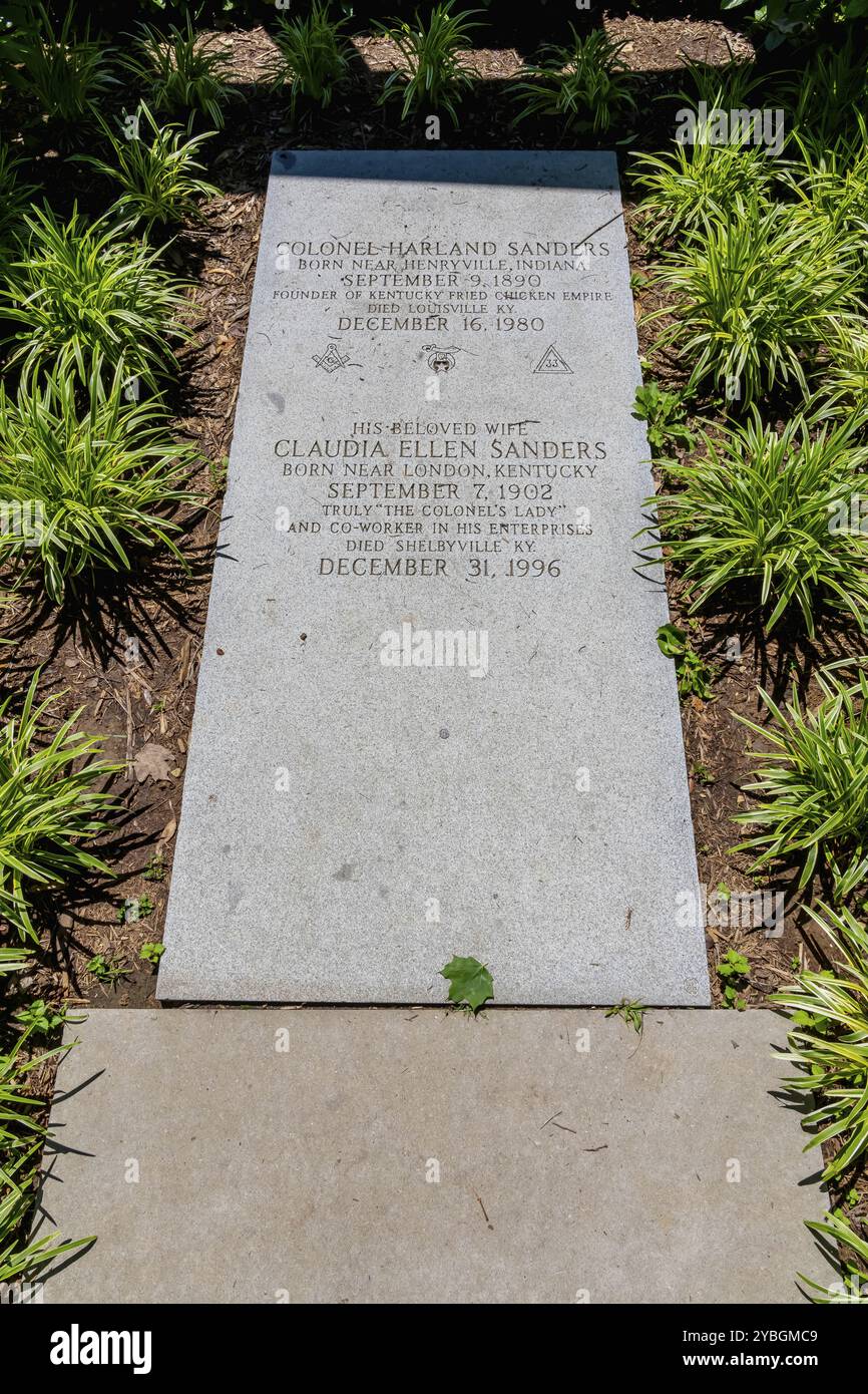 May 28, 2022, Louisville, KY: Gravesite of Colonel Harland Sanders ...