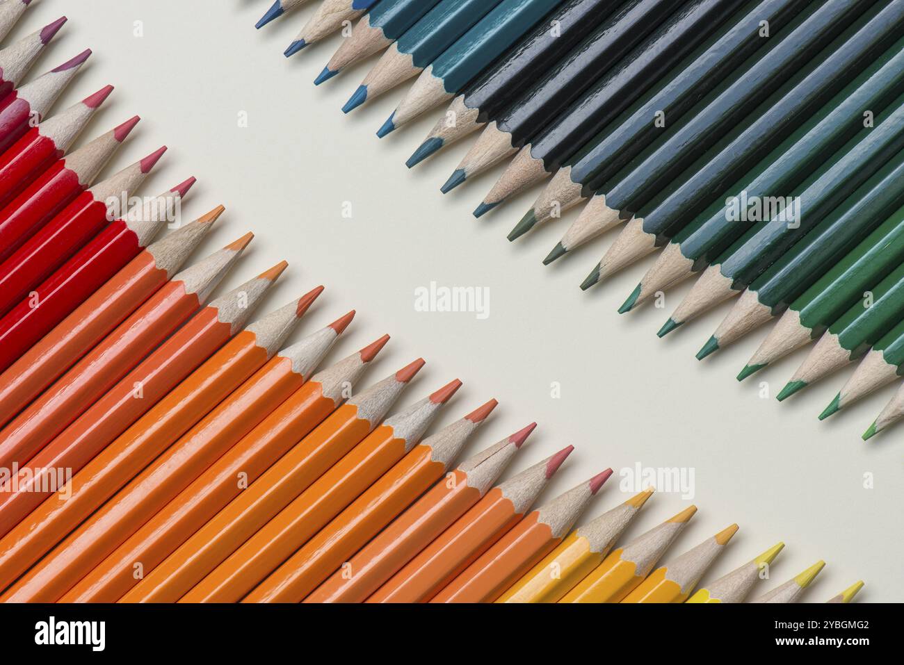 Abstract composition of a set wooden colour pencils Stock Photo - Alamy