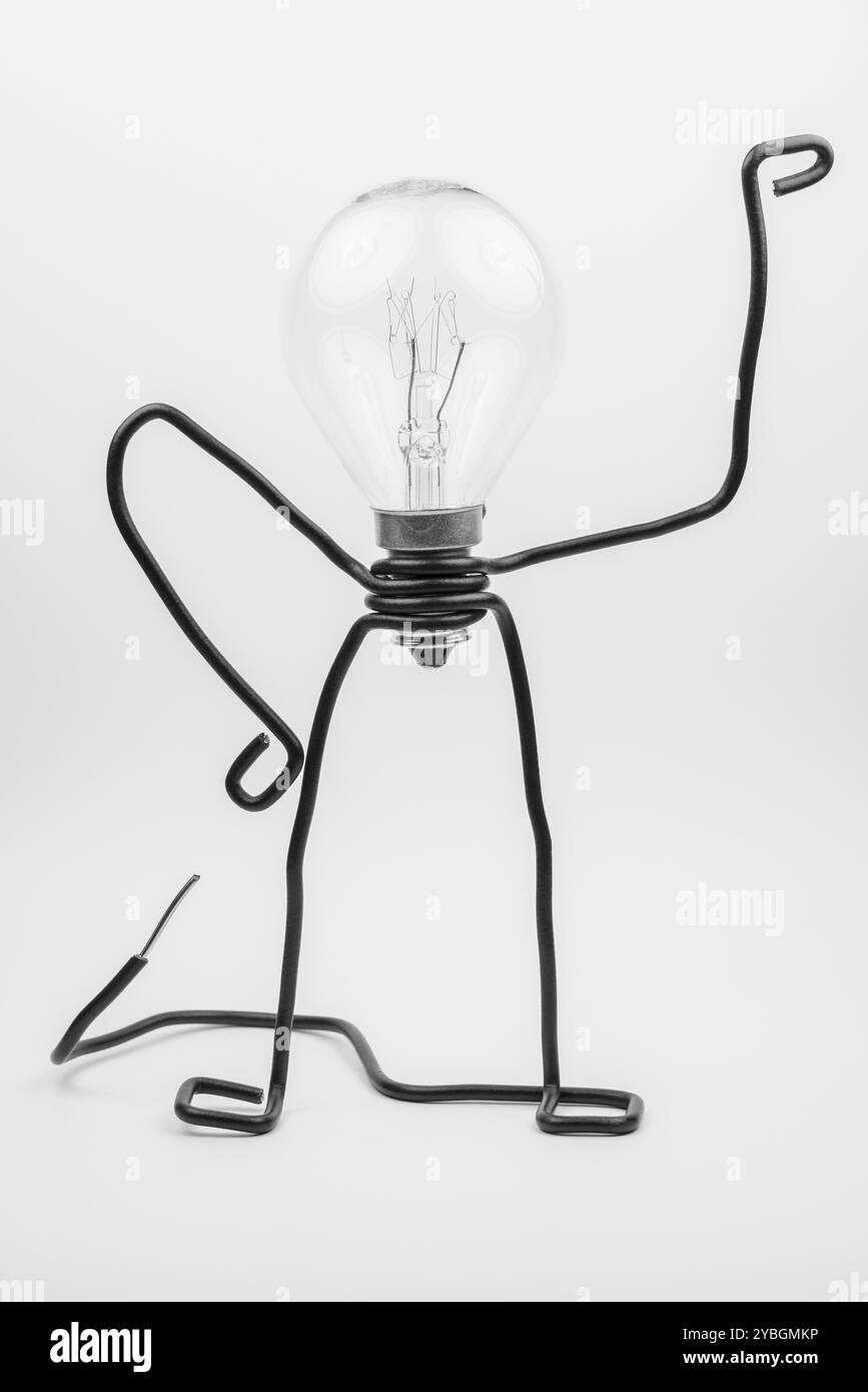 Emotional fantasy figure of a transparant light bulb and black ...